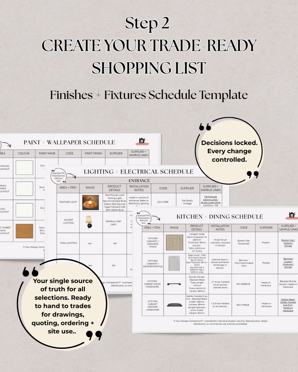 2 Step Selections + Documentation System | Whole Home - Internal – Your ...